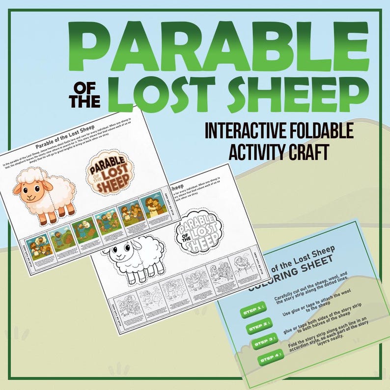 Instant Download Parable of the Lost Sheep Foldable Craft Activity ...
