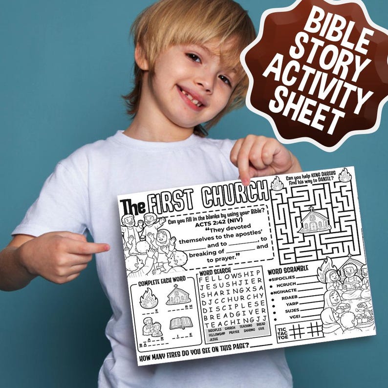 Early Church Craft Printable, Bible Activity Page for Kids, Sunday ...