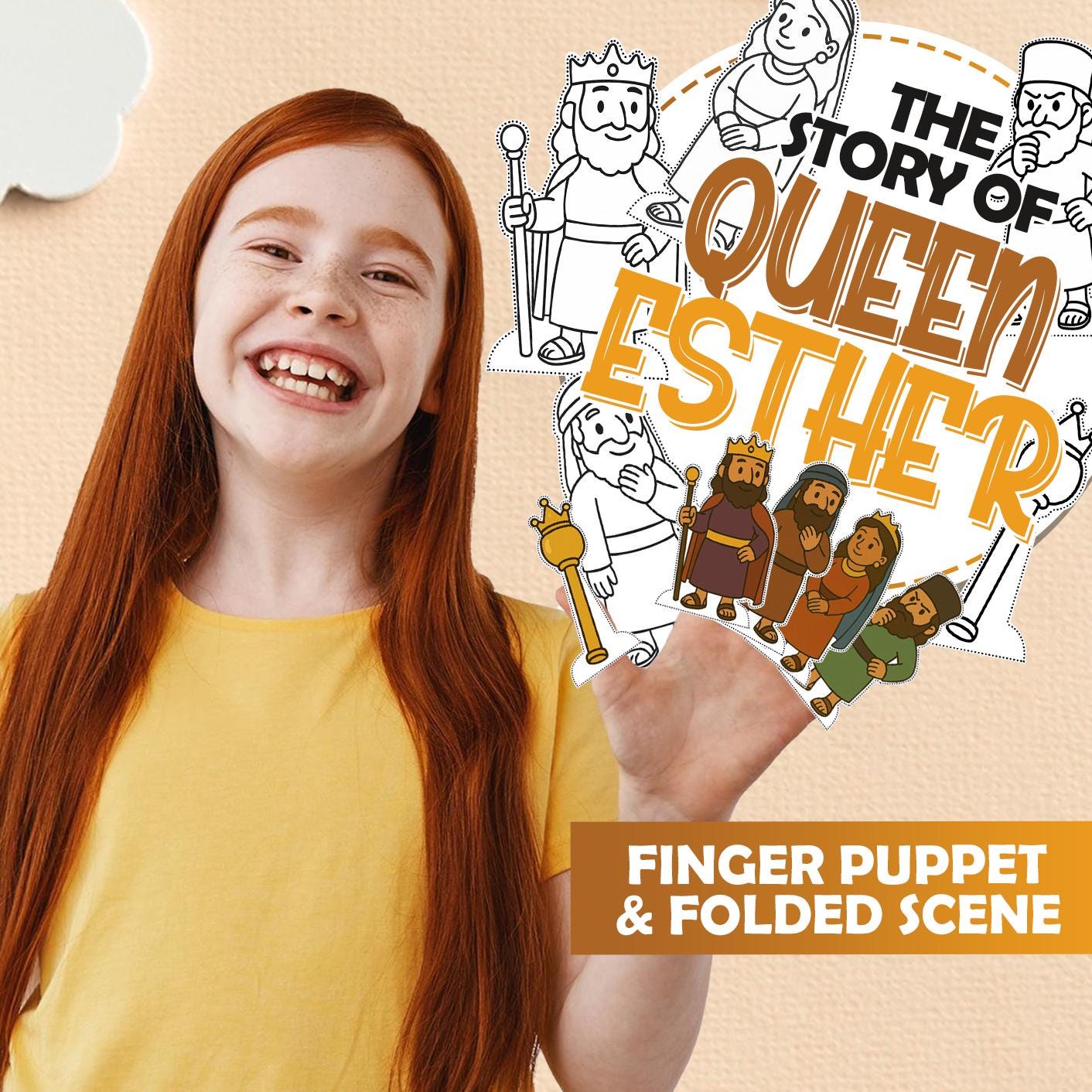 Queen Esther Craft | Finger Puppets, Paper Dolls, Interactive Activity ...