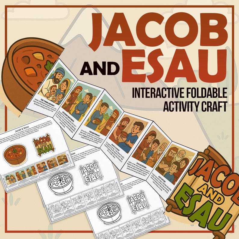 Jacob & Esau Craft Instant Download, Great for Christian Kids ...
