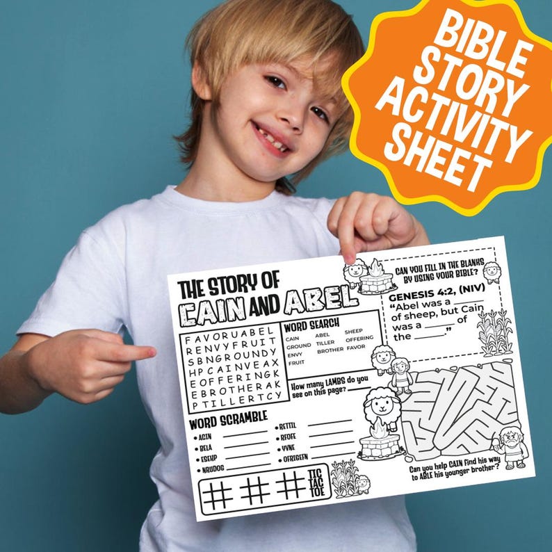 Cain and Abel Activity Sheet – Instant Download, Great Craft for ...
