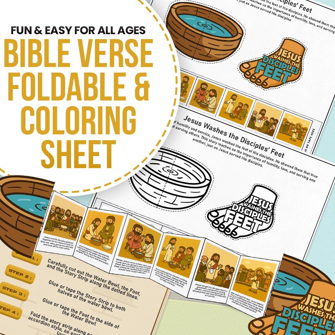 Instant Download Jesus Washes the Disciple's Feet Craft Activity, Great ...
