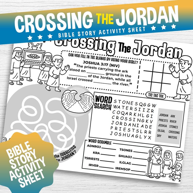 Crossing the Jordan Activity Sheet – Instant Download, Great Craft for ...