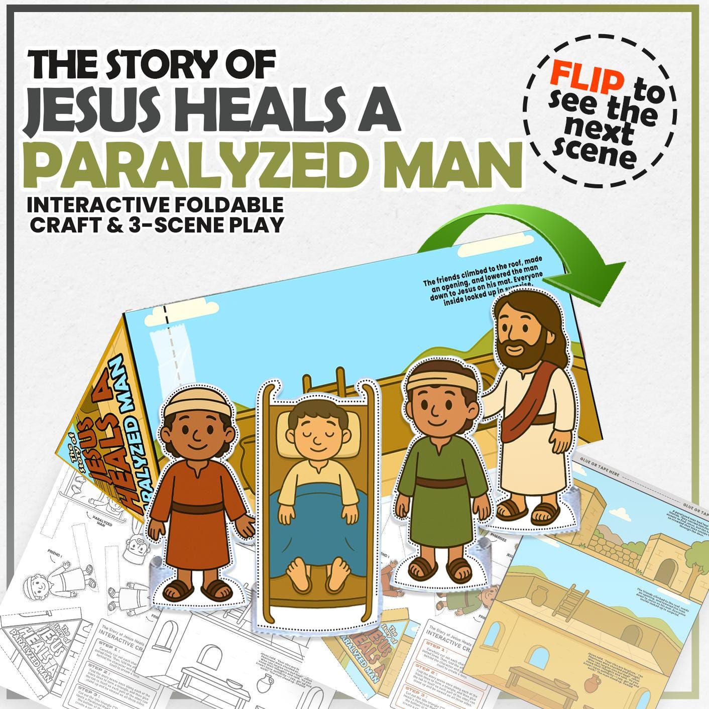 Jesus Heals a Paralyzed Man Craft | Finger Puppets, Paper Dolls ...