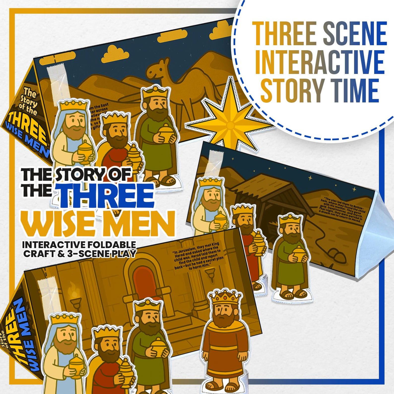 Three Wise Men Bible Craft | Finger Puppets, Paper Dolls, Interactive ...