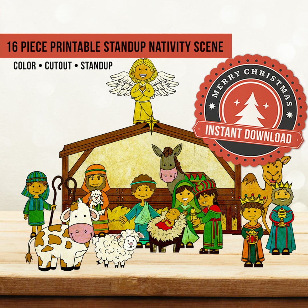 Nativity Scene Printable Nativity Cutout// DIY Printable Cutout ...