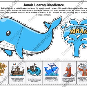 Jonah and the Whale Craft Kit Instant Download, Great for Christian ...