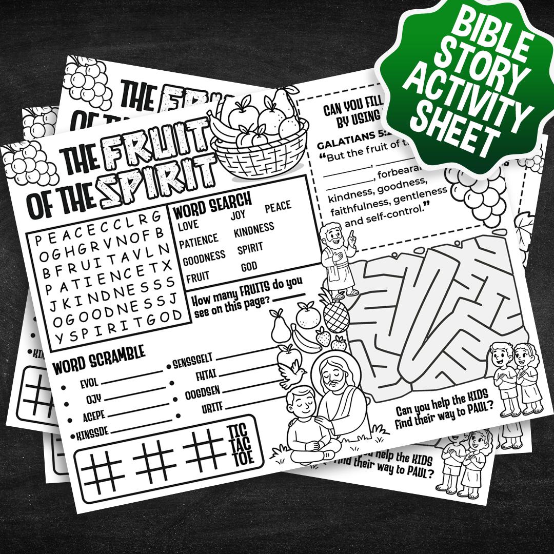 Fruit of the Spirit Activity Sheet – Instant Download, Great Craft for ...
