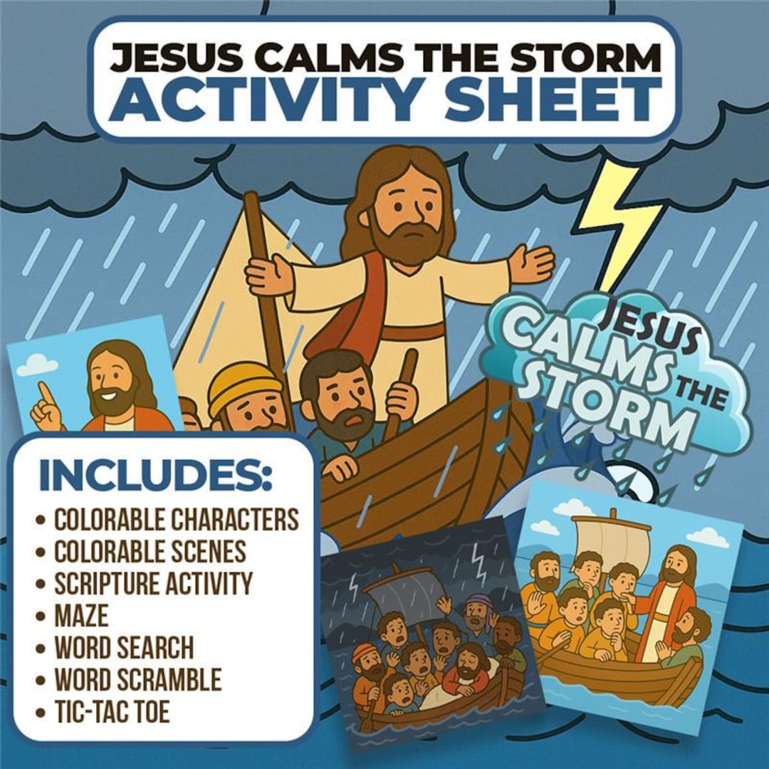 Jesus Calms the Storm Activity – Instant Download, Great Craft for ...