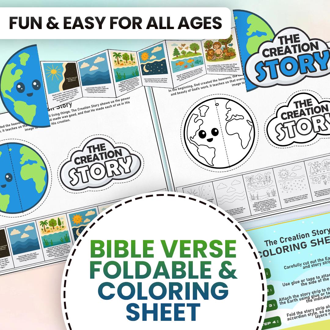 Creation Story Foldable Craft Instant Download, 7 Days of Creation ...