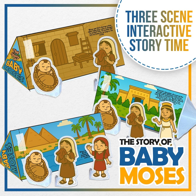 Baby Moses Bible Craft | Finger Puppets, Paper Dolls, Interactive ...