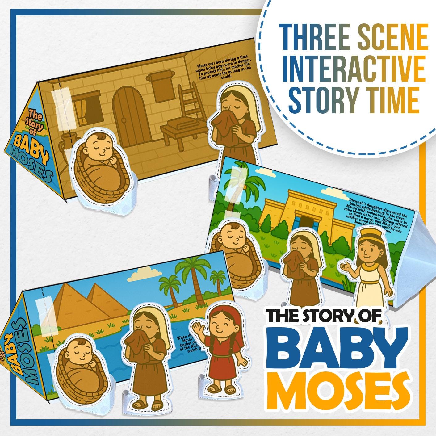 Baby Moses Bible Craft | Finger Puppets, Paper Dolls, Interactive ...