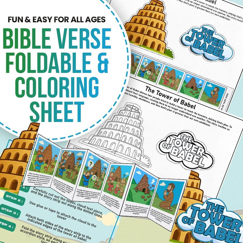Instant Download Tower of Babel Foldable Craft Activity, Great for ...