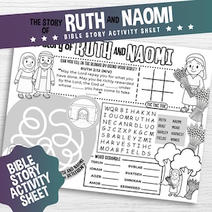 Ruth and Naomi Activity Sheet – Instant Download, Great Craft for ...