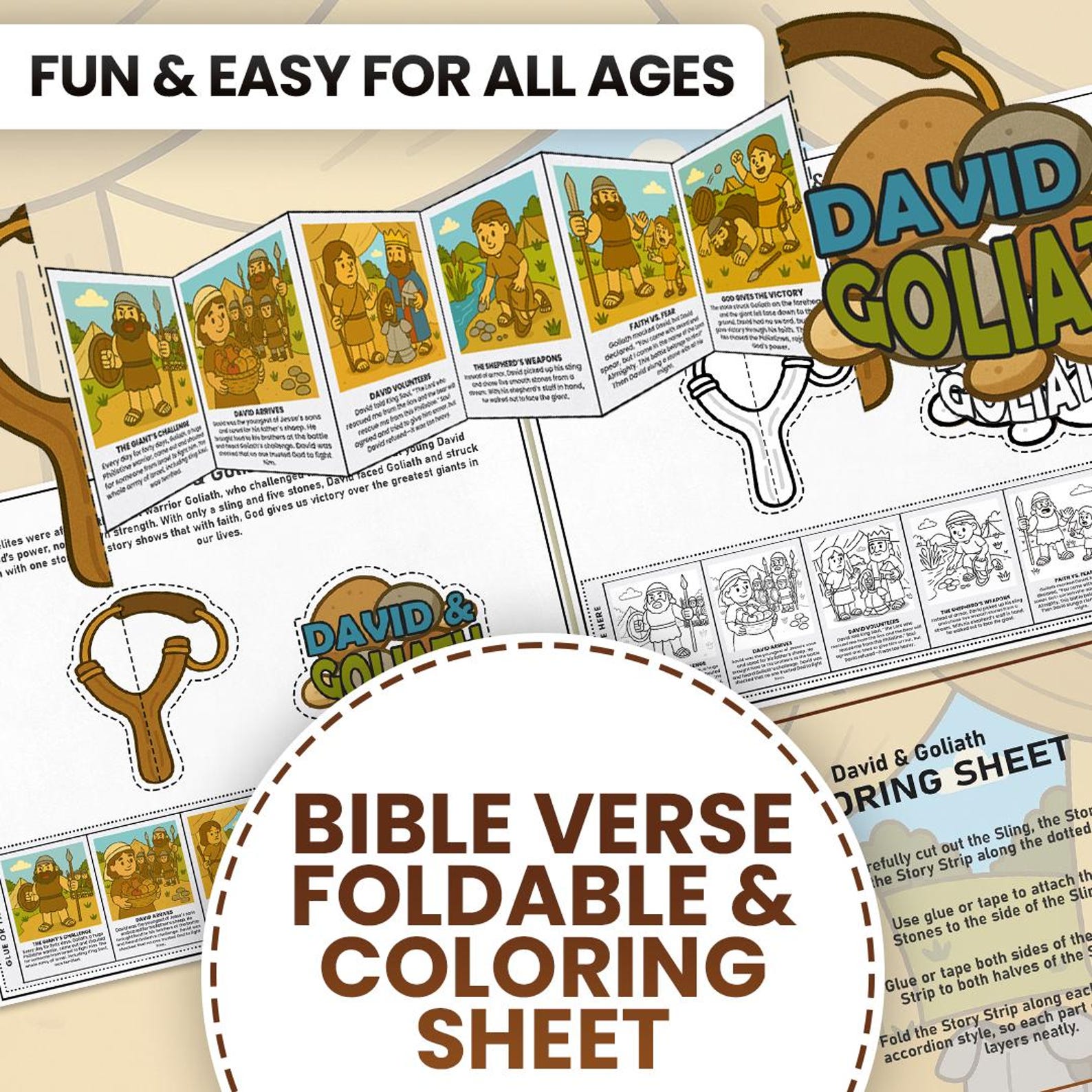 David & Goliath Instant Download, Great for Christian Kids ...
