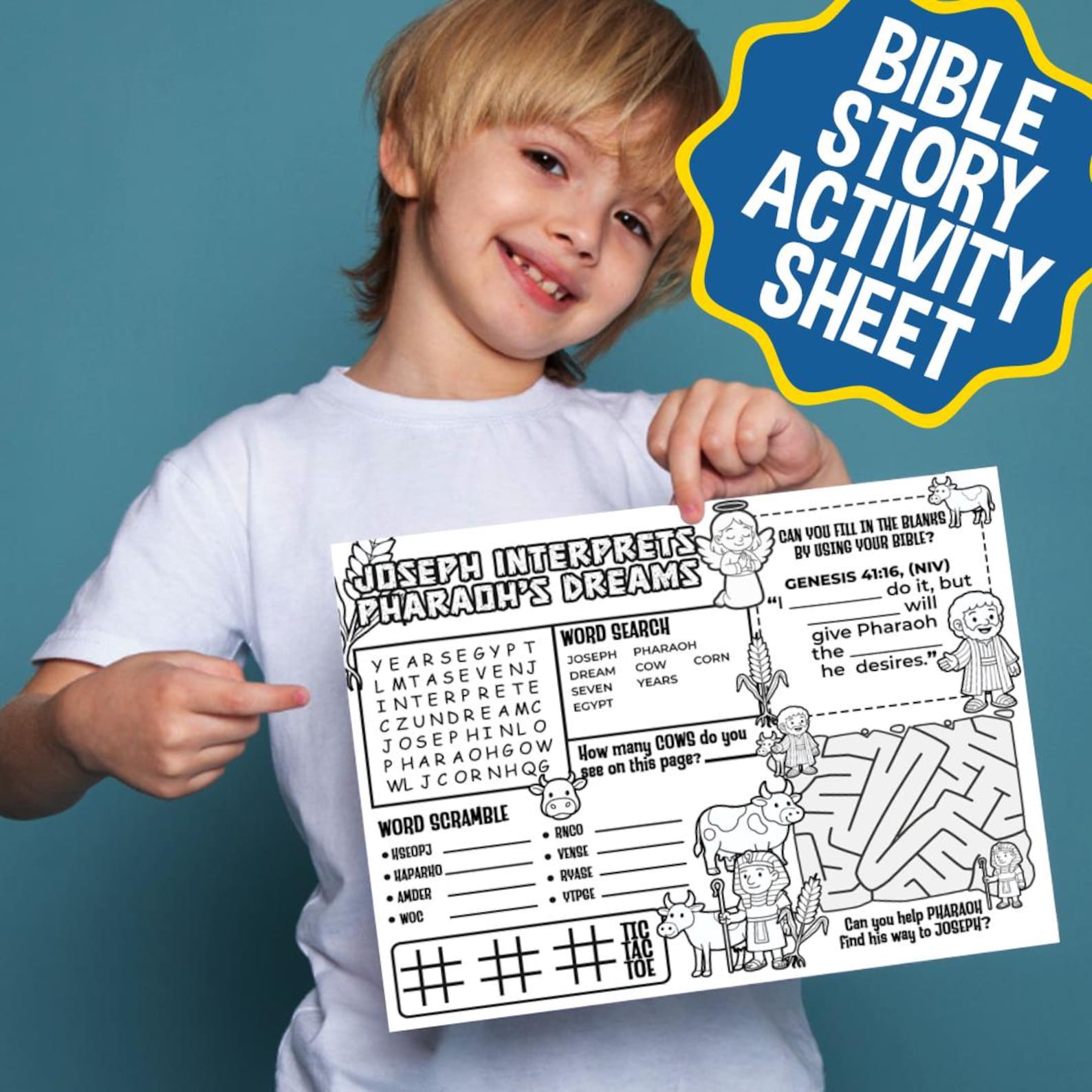 Joseph Interprets Dreams Activity Sheet – Instant Download, Great Craft ...