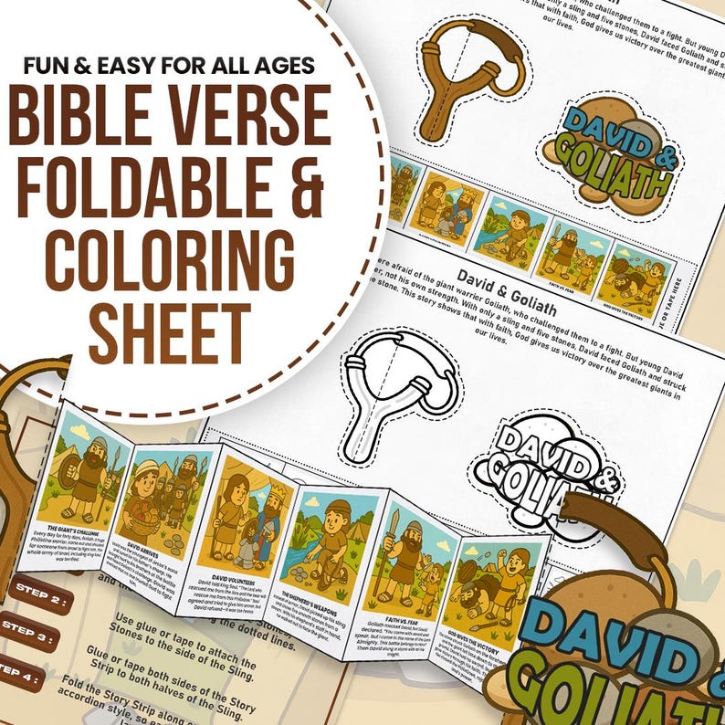 David & Goliath Instant Download, Great for Christian Kids ...