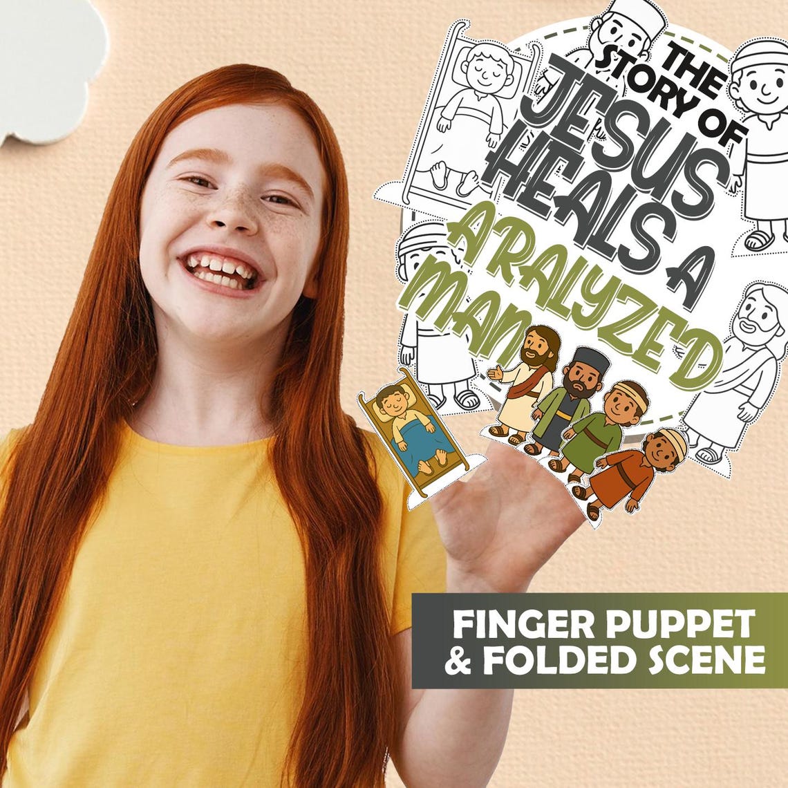 Jesus Heals a Paralyzed Man Craft | Finger Puppets, Paper Dolls ...