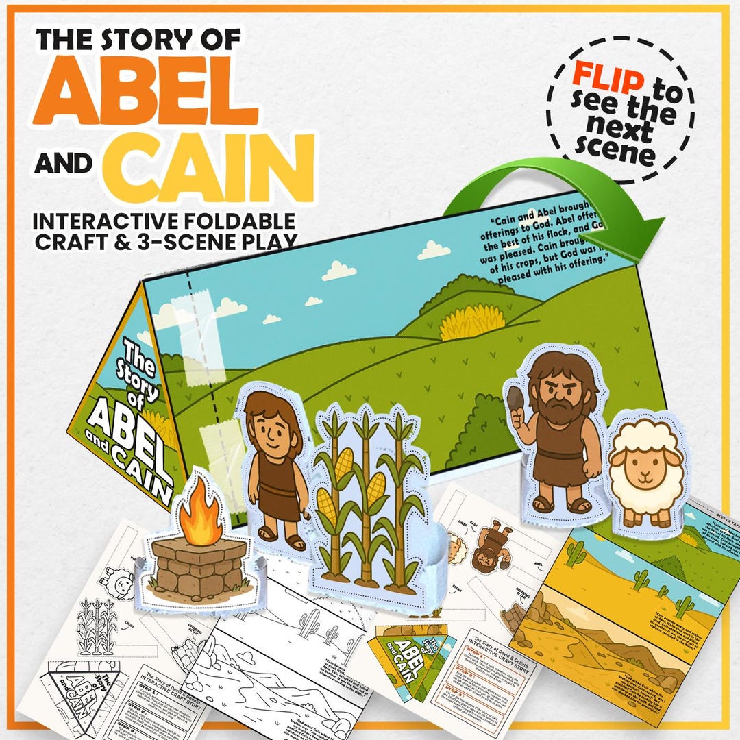 Cain & Abel Bible Story Craft | Finger Puppets, Paper Dolls ...