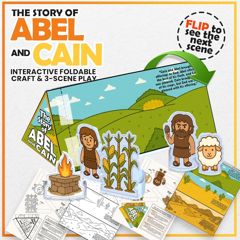 Cain & Abel Bible Story Craft | Finger Puppets, Paper Dolls ...