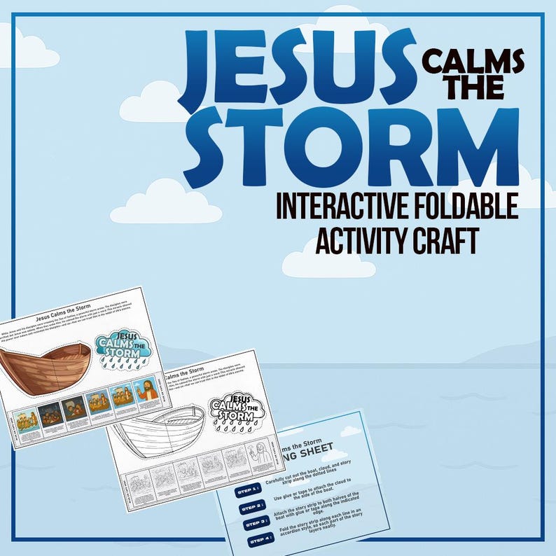 Instant Download Jesus Calms the Storm Foldable Craft Activity, Great ...