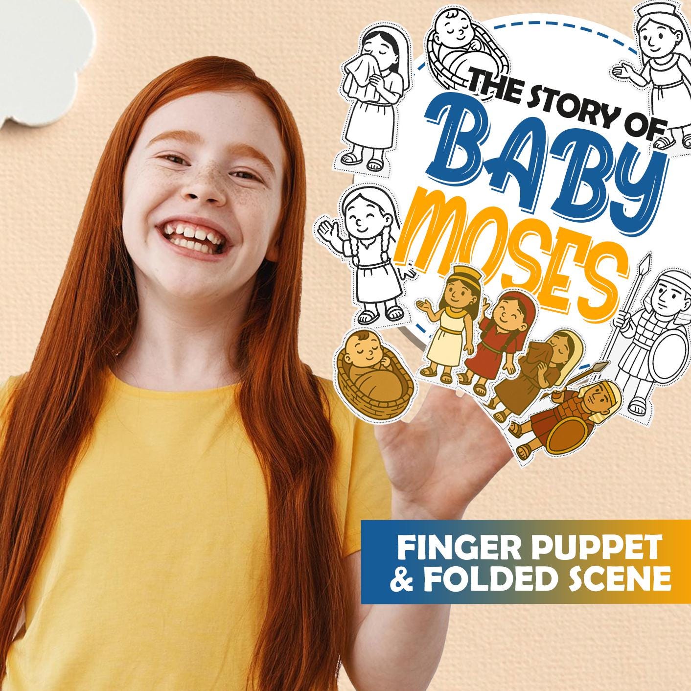Baby Moses Bible Craft | Finger Puppets, Paper Dolls, Interactive ...