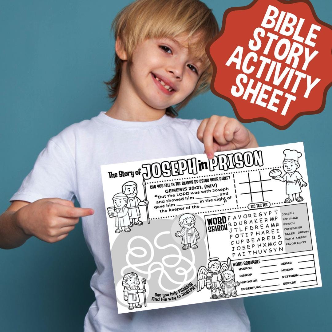 Joseph in Prison Activity Sheet – Instant Download, Great Craft for ...