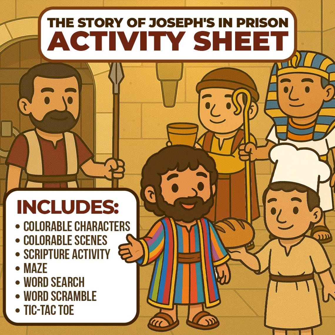 Joseph in Prison Activity Sheet – Instant Download, Great Craft for ...