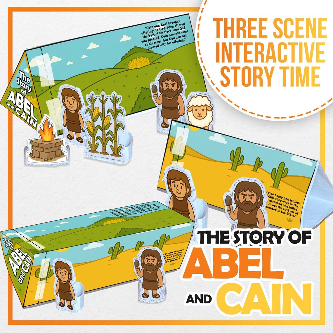 Cain & Abel Bible Story Craft | Finger Puppets, Paper Dolls ...