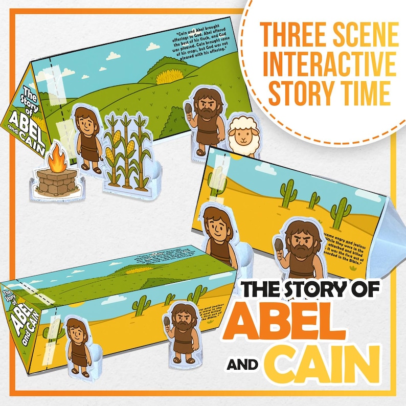 Cain & Abel Bible Story Craft | Finger Puppets, Paper Dolls ...