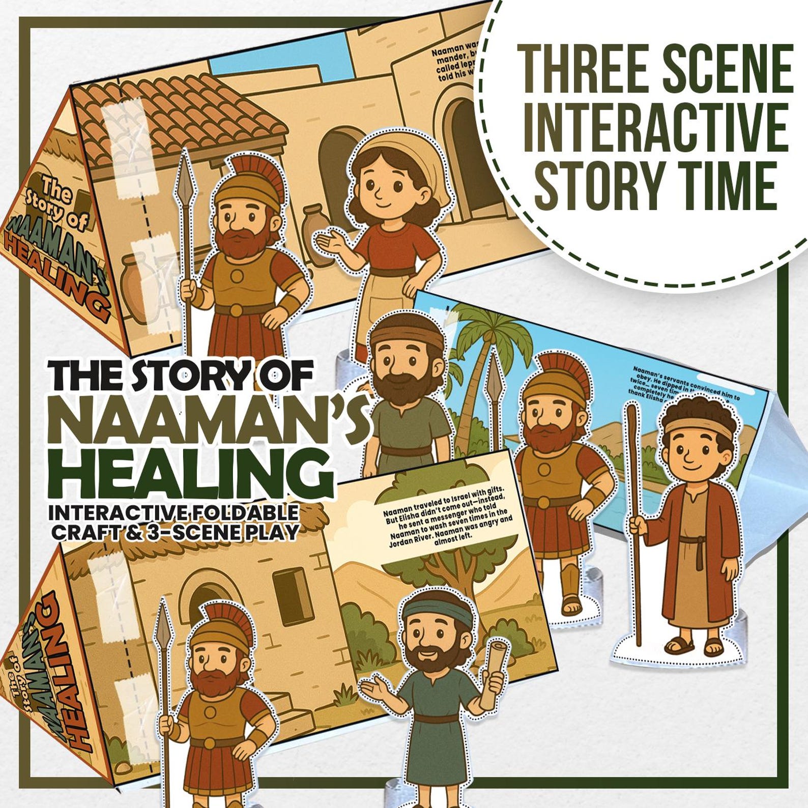Naaman is Healed Bible Story Craft | Finger Puppets, Paper Dolls ...