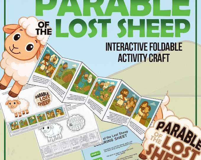 The Parable of the Lost Sheep Bible Story Cotton Ball Craft Printable ...