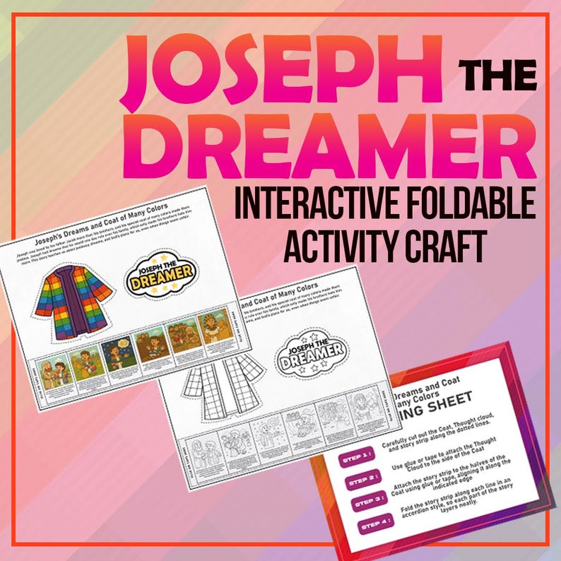 Instant Download Joseph and the Coat of Many Colors Foldable Craft ...