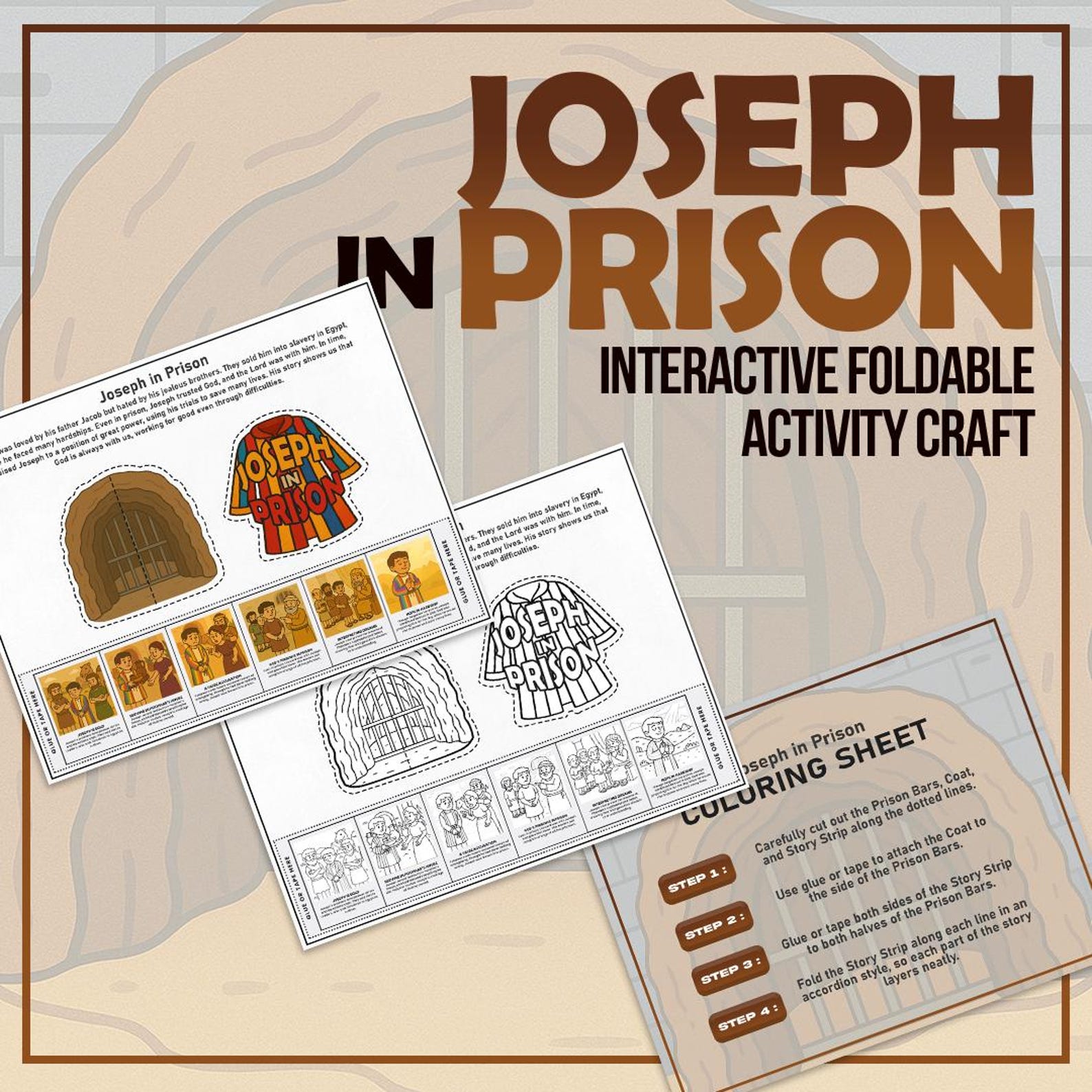 Joseph in Prison Instant Download, Great for Christian Kids ...