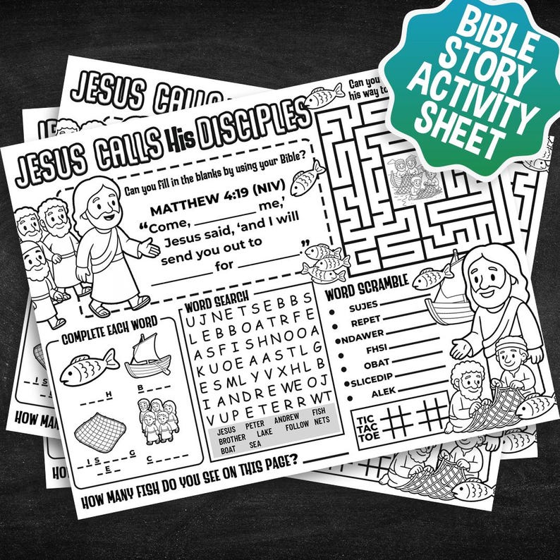 Jesus Calls His Disciples Activity Sheet – Instant Download, Great ...