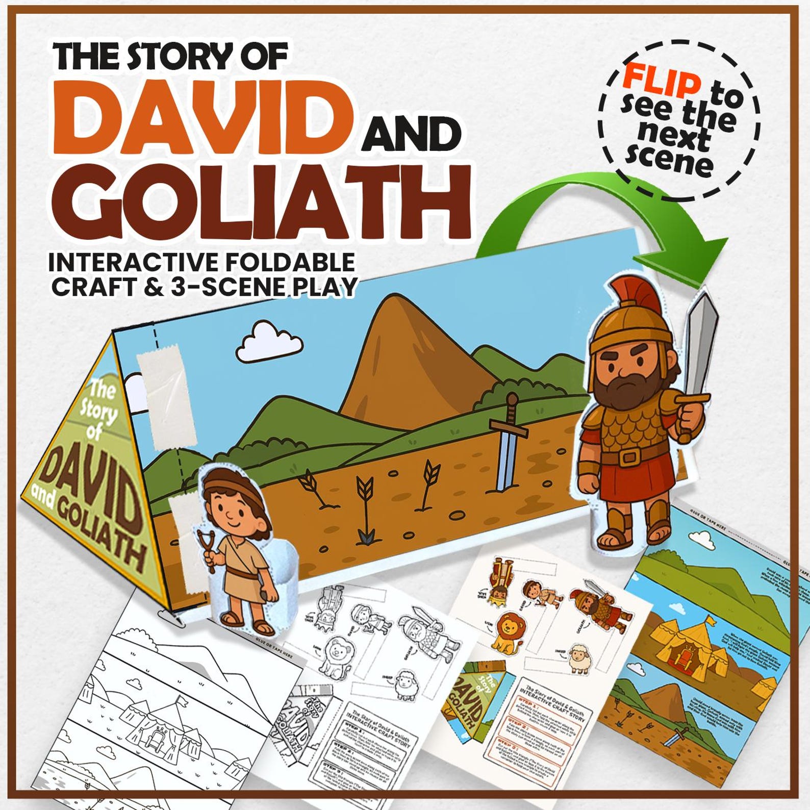 David & Goliath Bible Story Craft | Finger Puppets, Paper Dolls ...