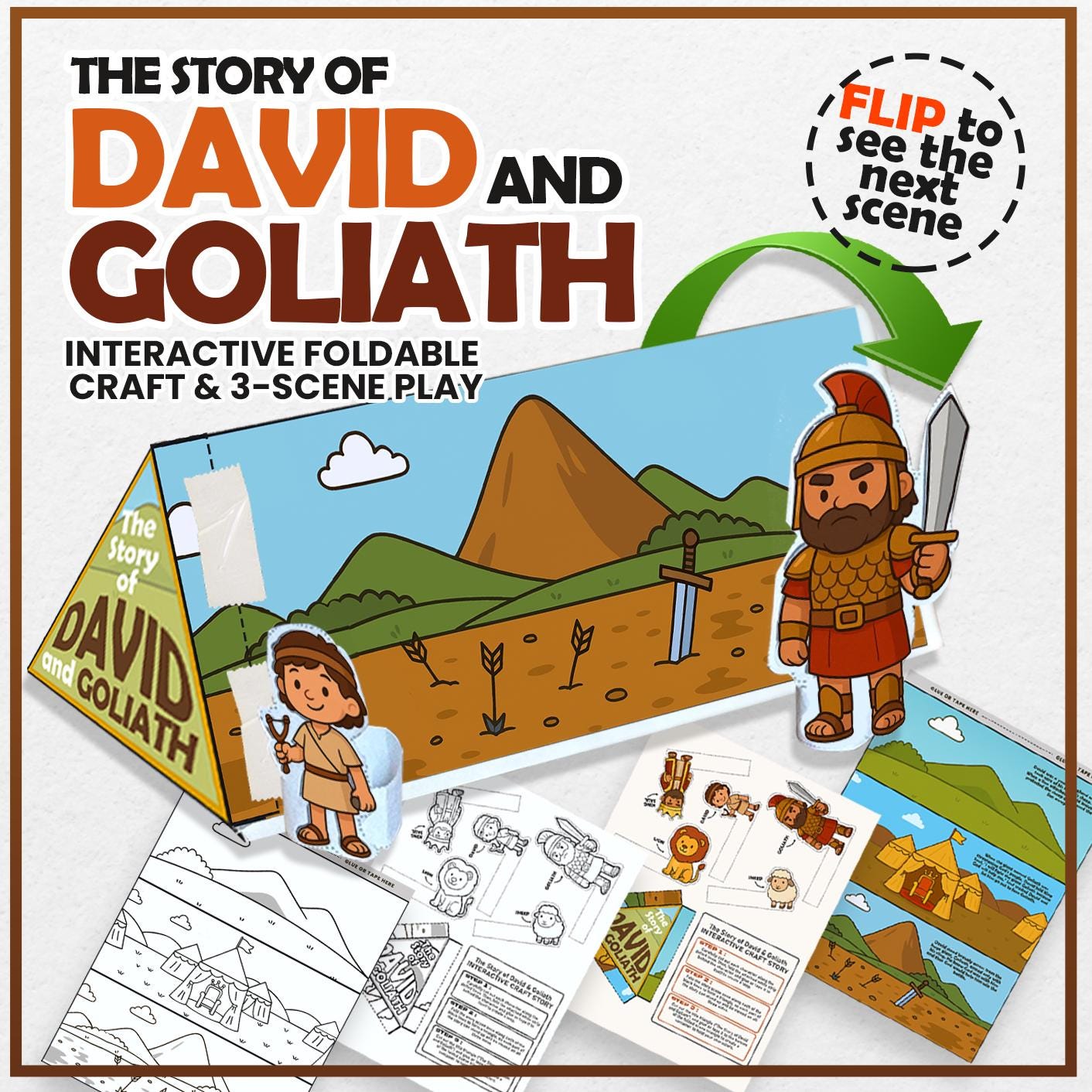 David & Goliath Bible Story Craft | Finger Puppets, Paper Dolls ...