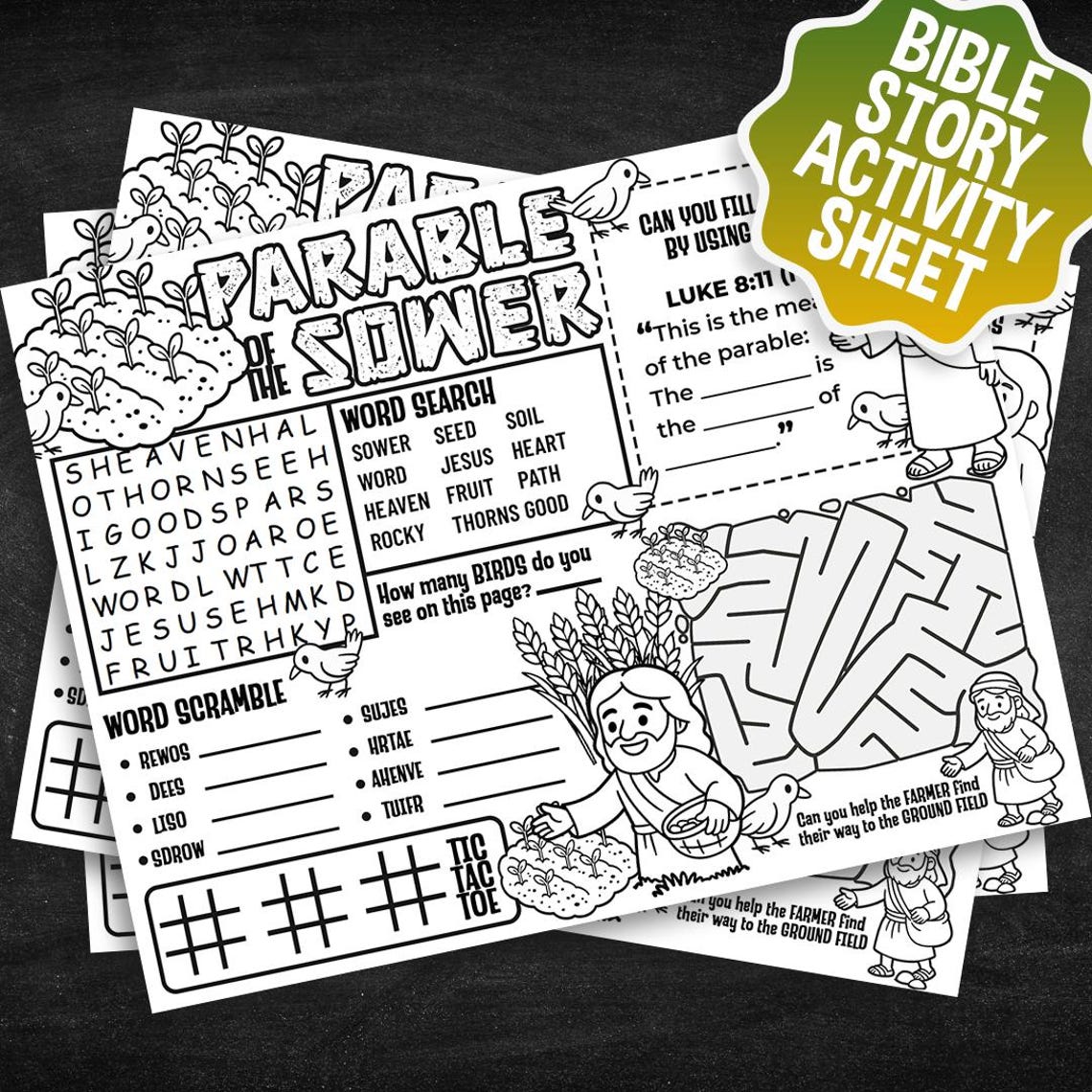 Parable of the Sower Activity Sheet – Instant Download, Great Craft for ...