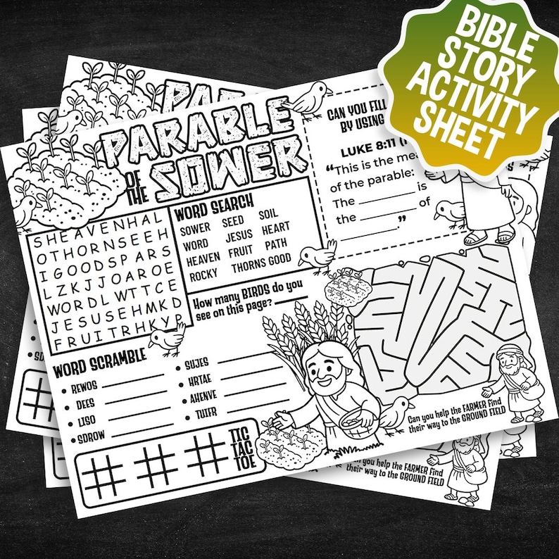 Parable of the Sower Activity Sheet – Instant Download, Great Craft for ...