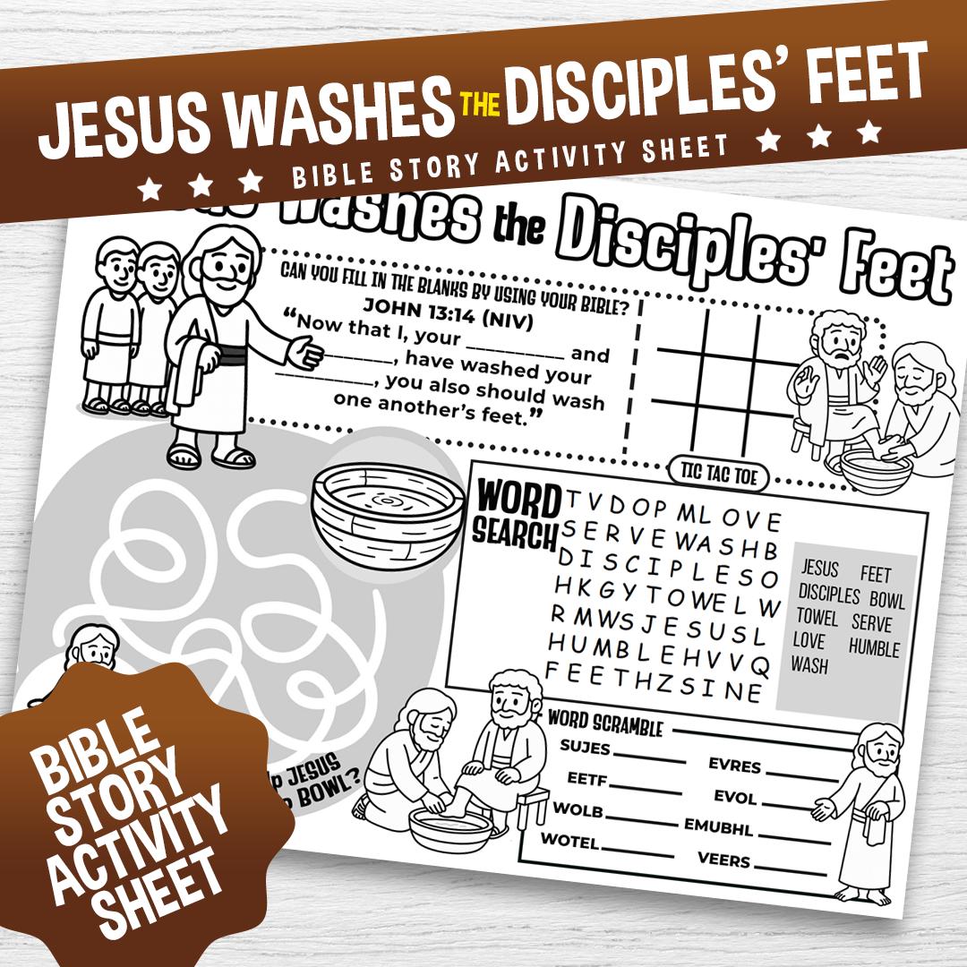 Jesus Washes the Disciples Feet Activity Sheet – Instant Download ...