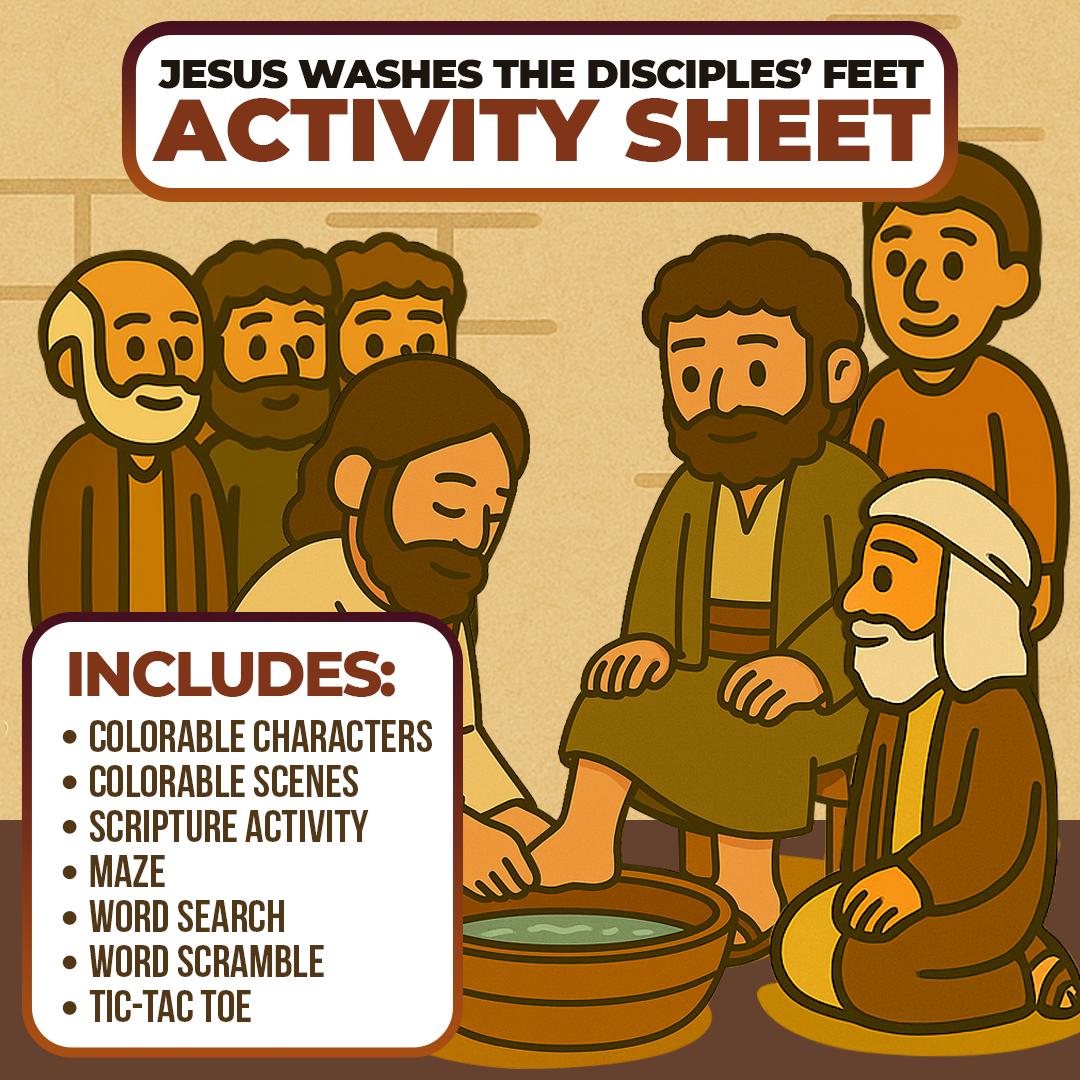 Jesus Washes the Disciples Feet Activity Sheet – Instant Download ...