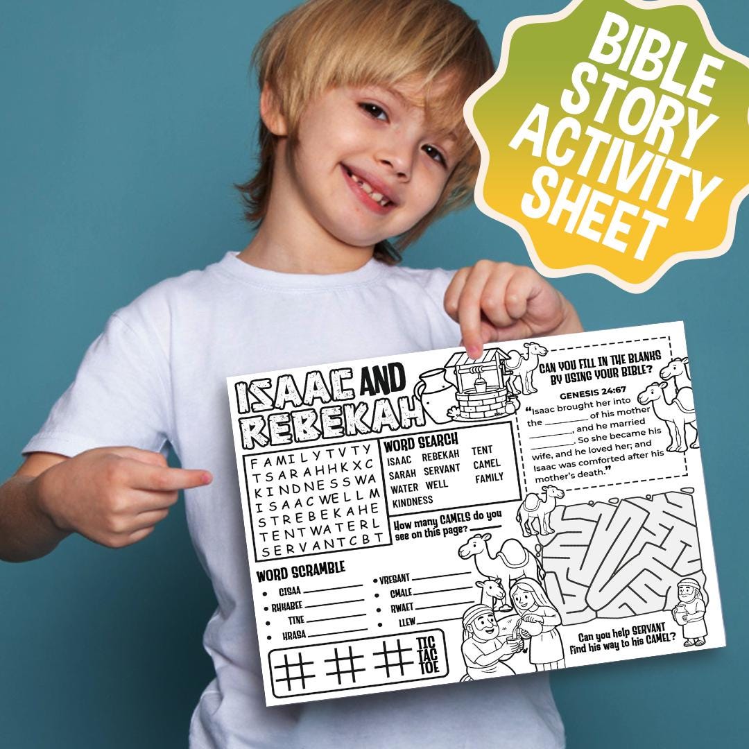 Isaac and Rebekah Activity Sheet – Instant Download, Great Craft for ...
