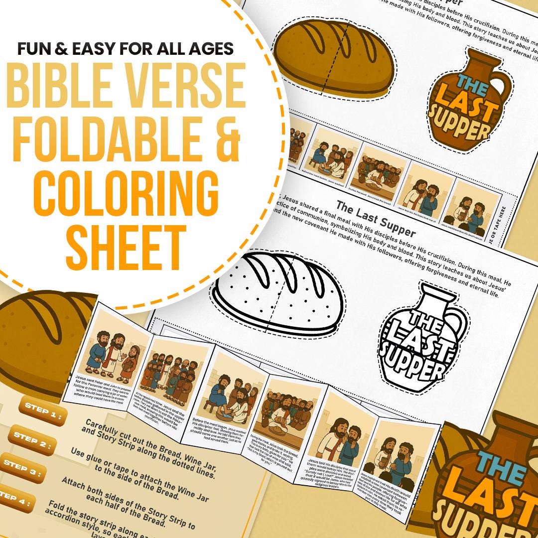 Instant Download the Last Supper Foldable Craft Activity, Great for ...