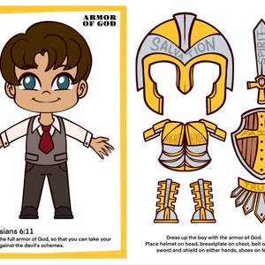 Instant Download Printable Armor of God Cutout Activity, Great for ...