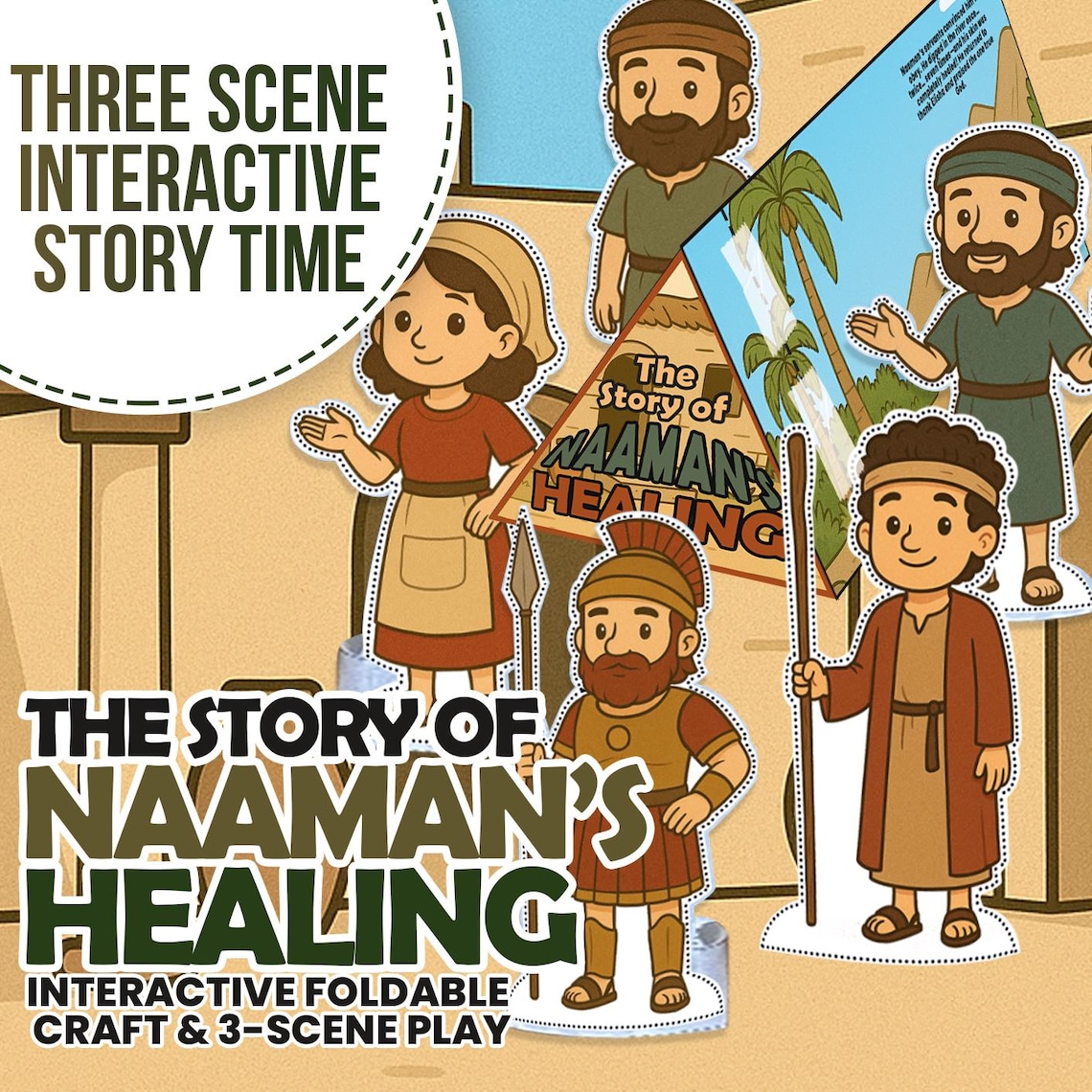Naaman is Healed Bible Story Craft | Finger Puppets, Paper Dolls ...
