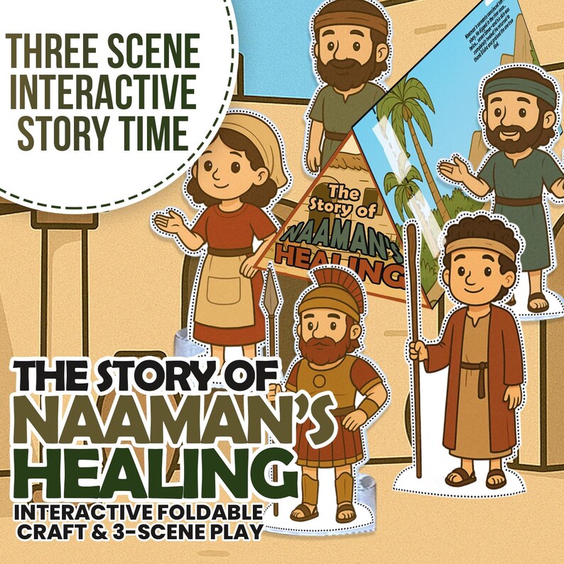 Naaman is Healed Bible Story Craft | Finger Puppets, Paper Dolls ...