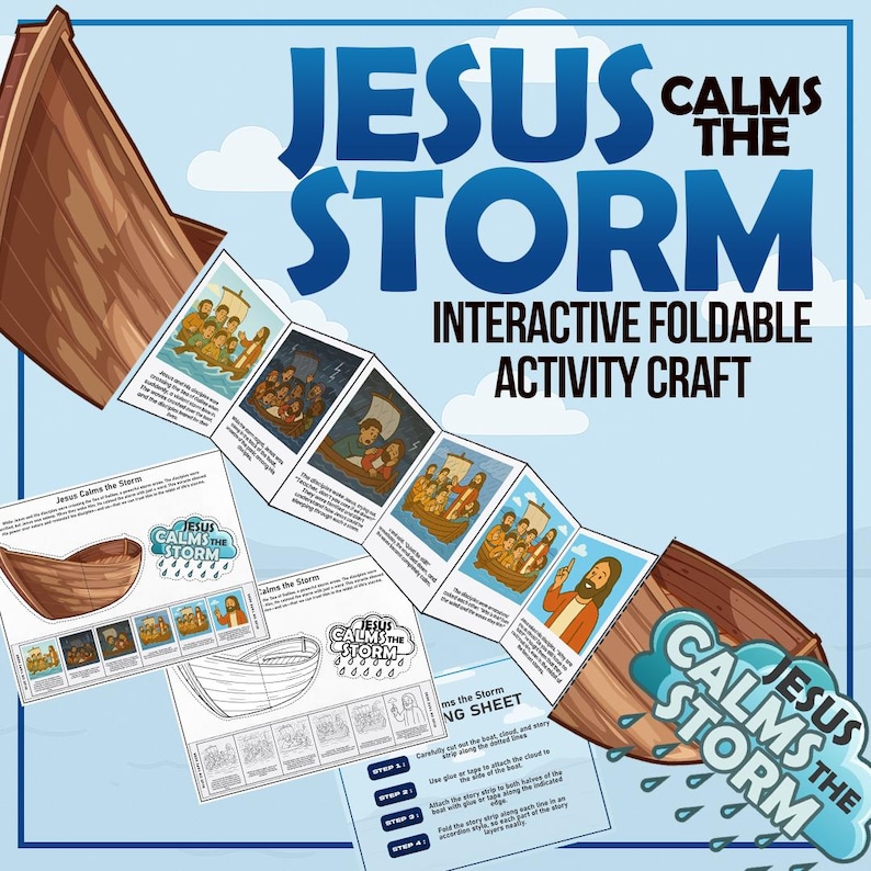 Instant Download Jesus Calms the Storm Foldable Craft Activity, Great ...