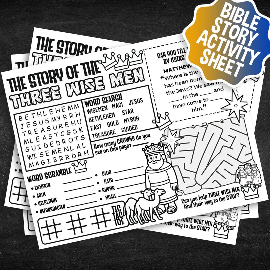 Three Wise Man Activity Sheet – Instant Download, Great Craft for ...