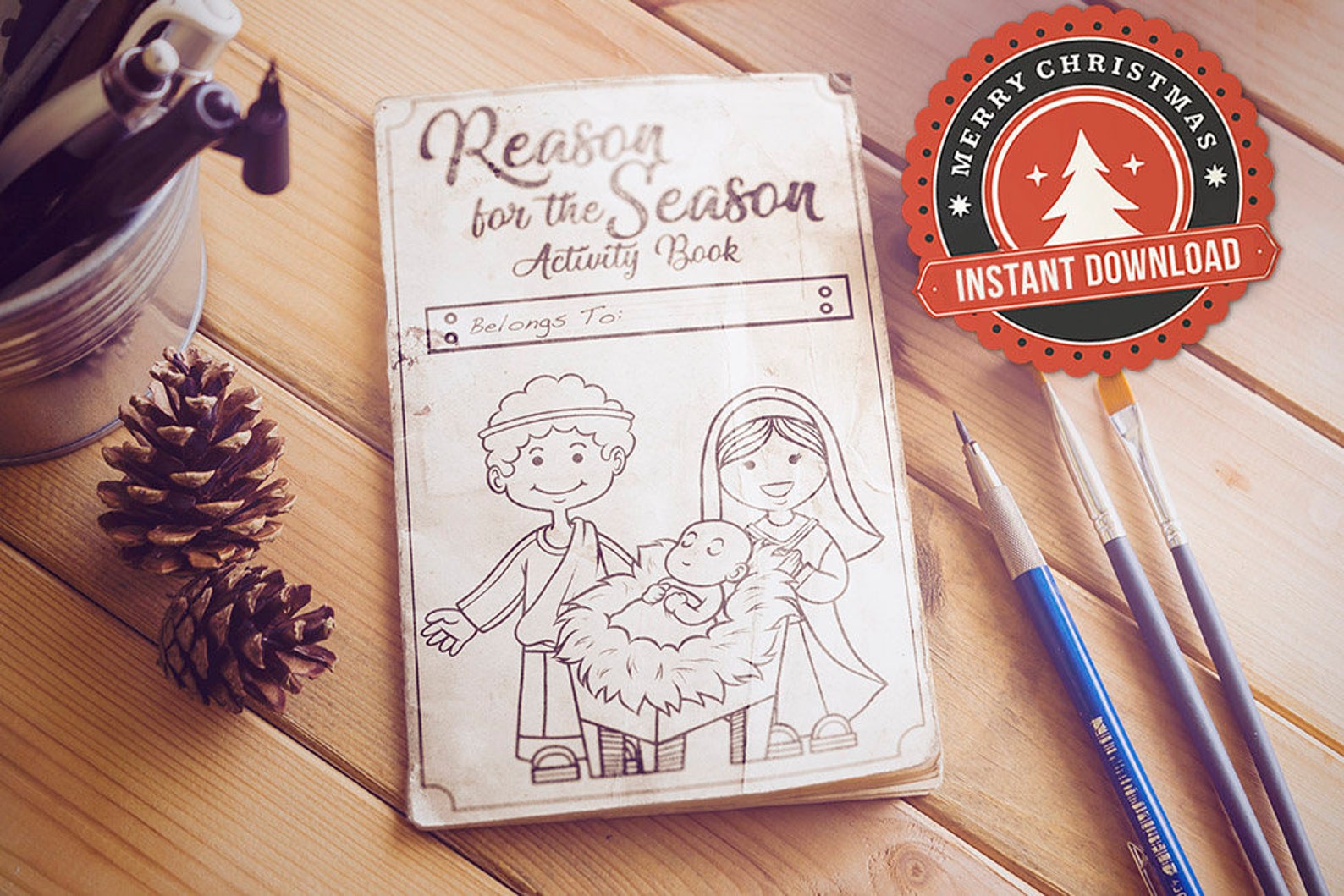 Nativity Printable Activity Booklet// Christmas Coloring// Reason for ...