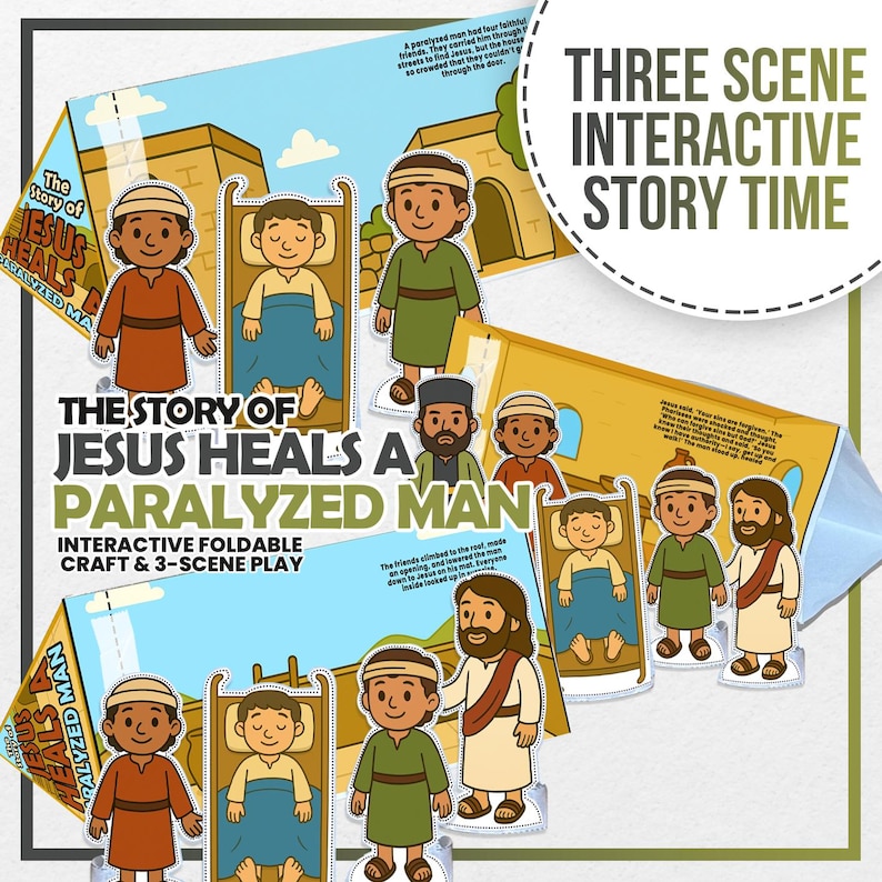 Jesus Heals a Paralyzed Man Craft | Finger Puppets, Paper Dolls ...